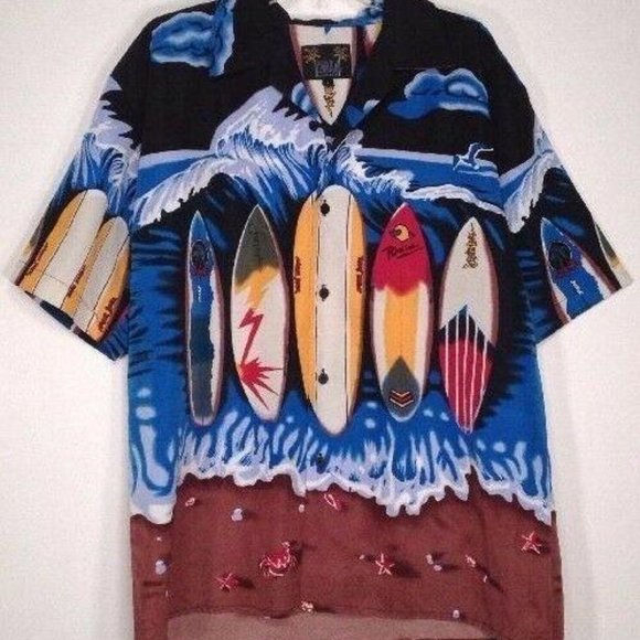 YMLA | Shirts | Hawaiian Shirt Large Surfboard Surfboards Beach Su ...